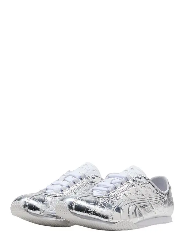 PUMA H-street Lustre Metallic Leather Lace Up Sneakers - Grey