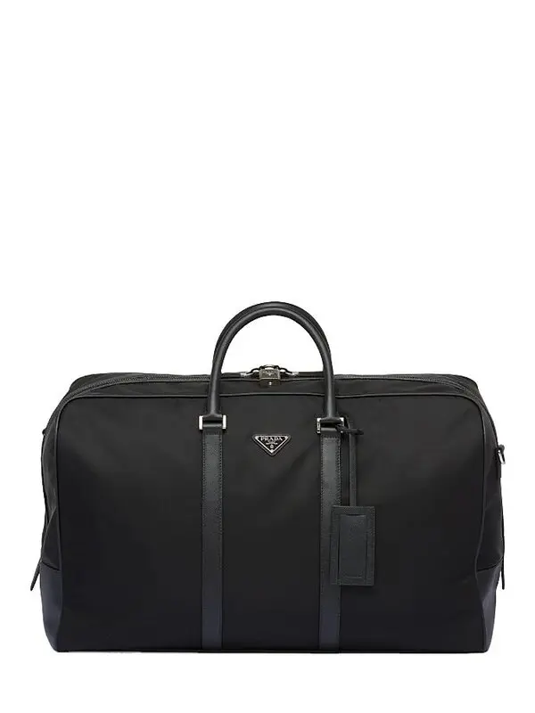 Prada Re-nylon And Saffiano Leather Duffle Bag - Black
