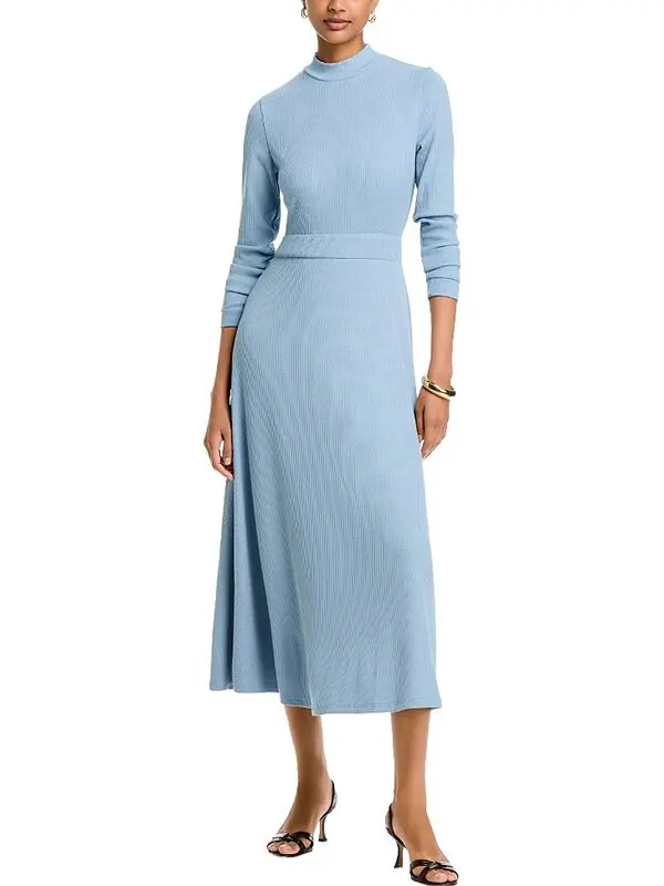 AREA STARS Molly Ribbed Midi Dress - Blue