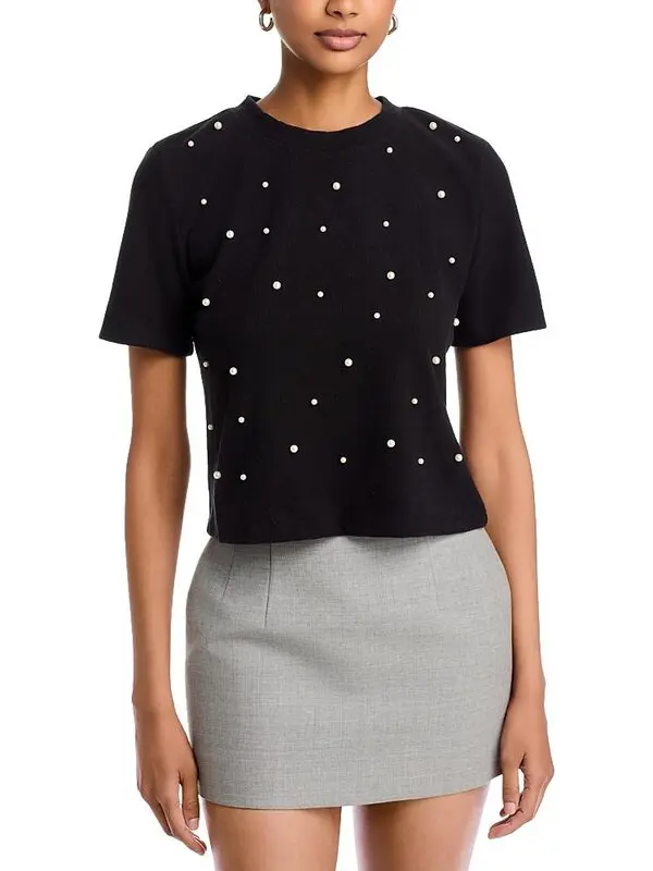 AREA STARS Pearl Knit Top - Black