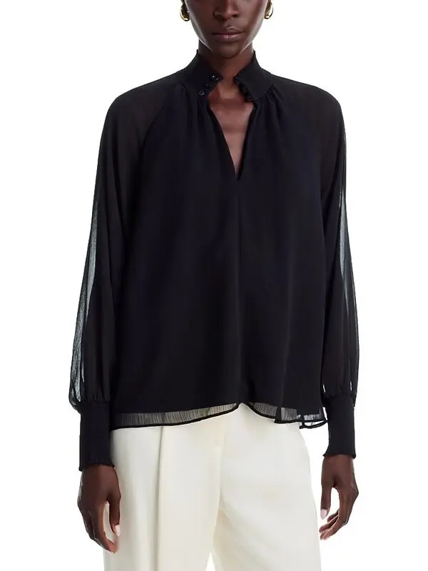 AREA STARS Siena Mock Neck Top - Black