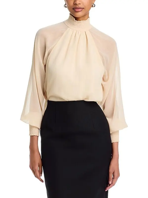 AREA STARS Siena Mock Neck Top - Champagne