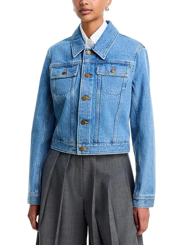 Thom Browne Cotton Trucker Jacket - Light Blue