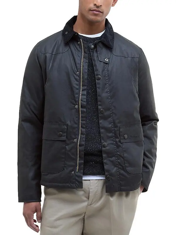 Barbour Reelin Cotton Wax Jacket - Navy