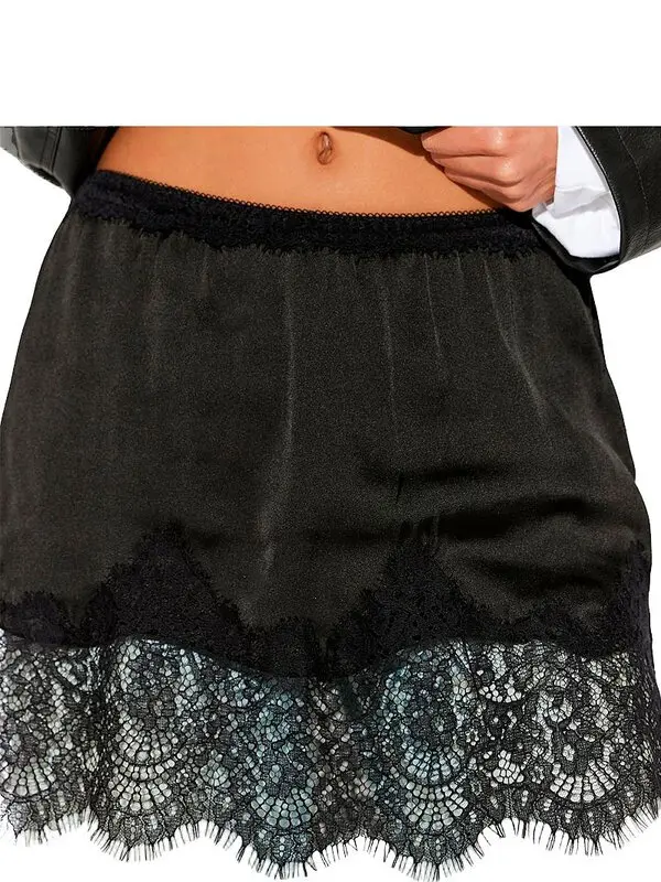 Free People Lace Trim Midi Skirt - Black