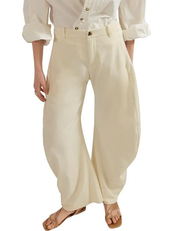 Free People Spotlight Barrel Pants - Ivory Combo