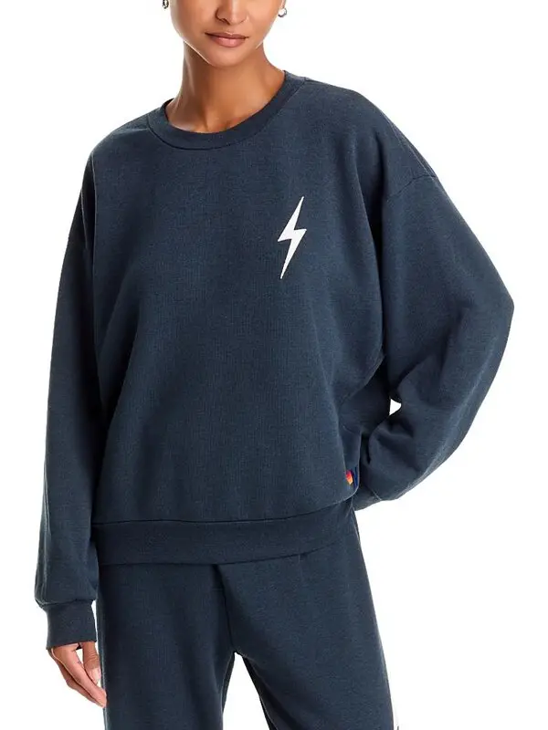 Aviator Nation Bolt Stitch Crewneck Sweatshirt - Charcoal