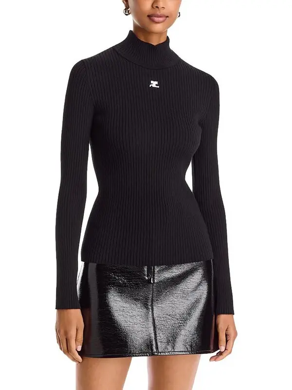 COURREGES Reedition Knit Long Sleeve Jumper - Black