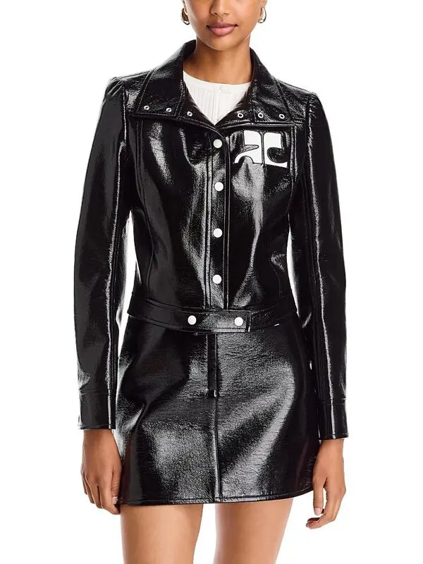 COURREGES Courrèges Reedition Vinyl Jacket With Logo - Black
