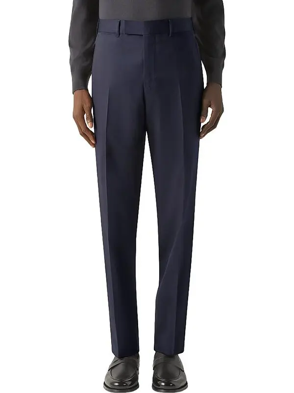 Zegna Trofeo Slim Fit Wool Trousers - Navy Blue