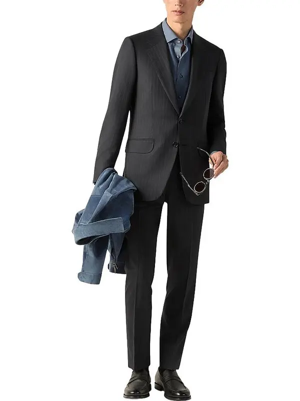 Zegna Trofeo Regular Fit Wool Suit - Dark Grey