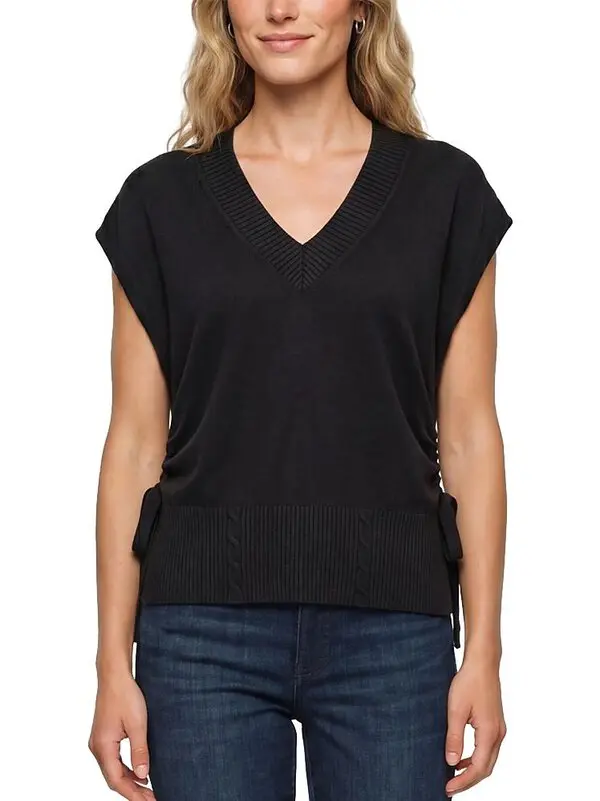 LIVERPOOL V-neck Dolman Sleeve Sweater - Black