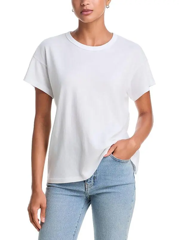 The Great. The Boxy Cotton Crewneck Tee - True White
