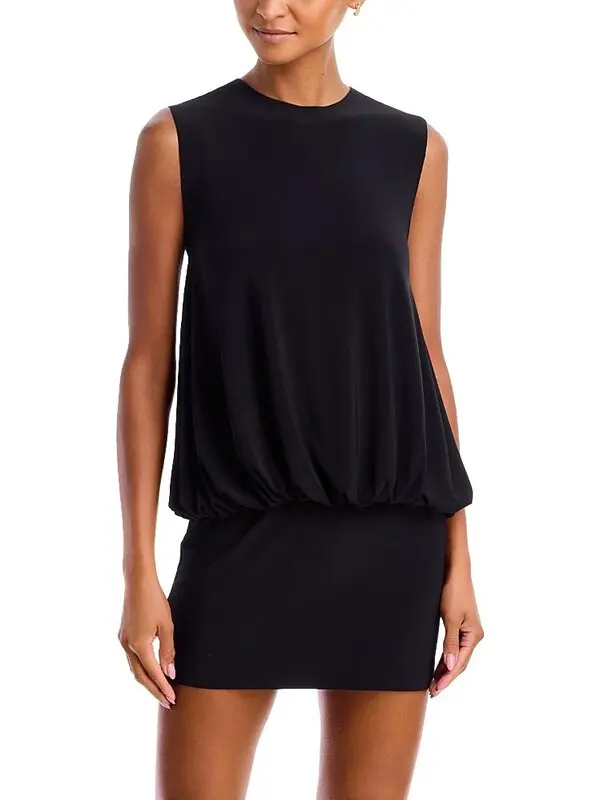 Norma Kamali Sleeveless Babydoll Mini Dress - Black
