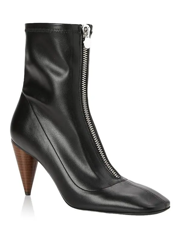 Stella McCartney Zip Front Cone Heel Ankle Boot - Black