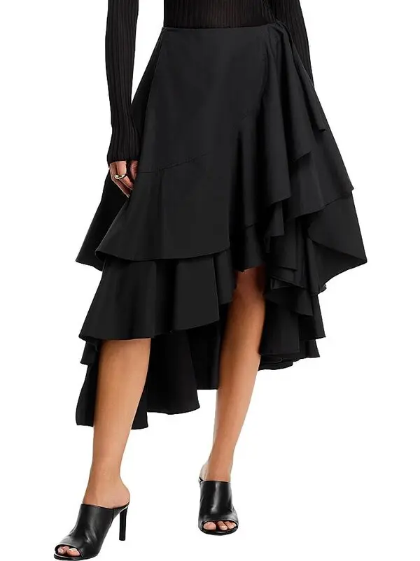 Co Layered Circle Cut Skirt - Black