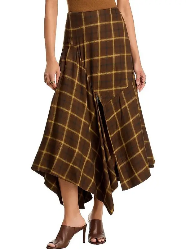 Co Slash Asymmetric Skirt - Chocolate