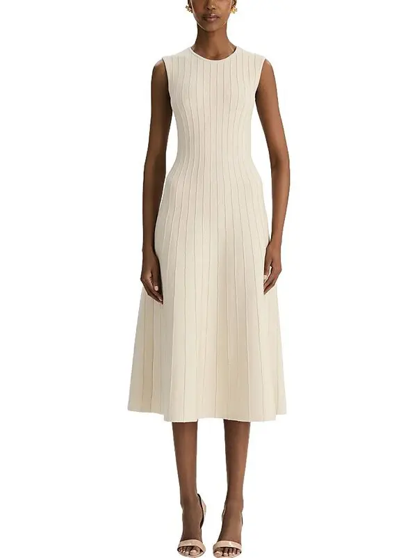 Oscar De La Renta Sleeveless Sparkle Knit Dress - Ivory