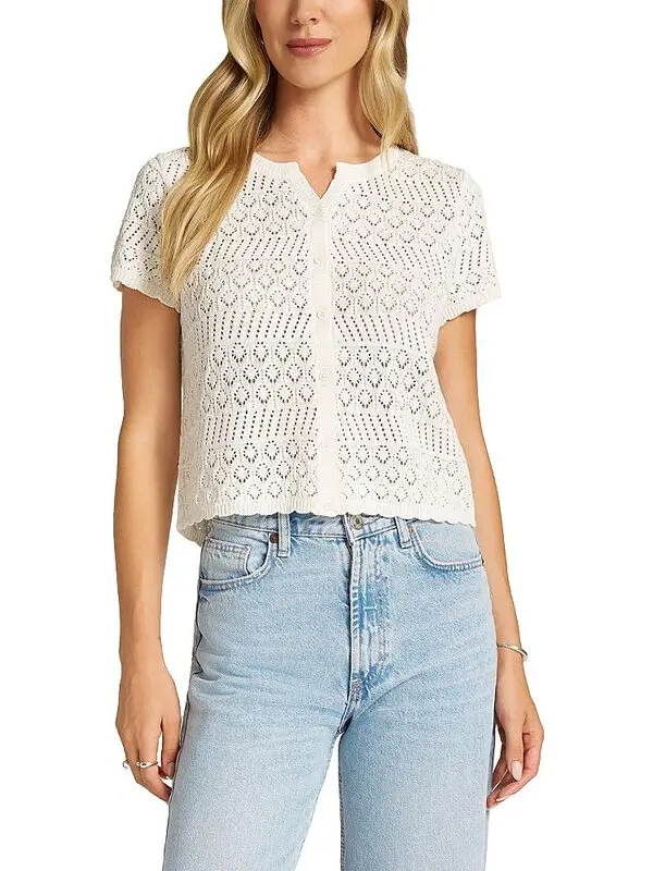 MATTY M Orla V Neck Cardigan - Ivory