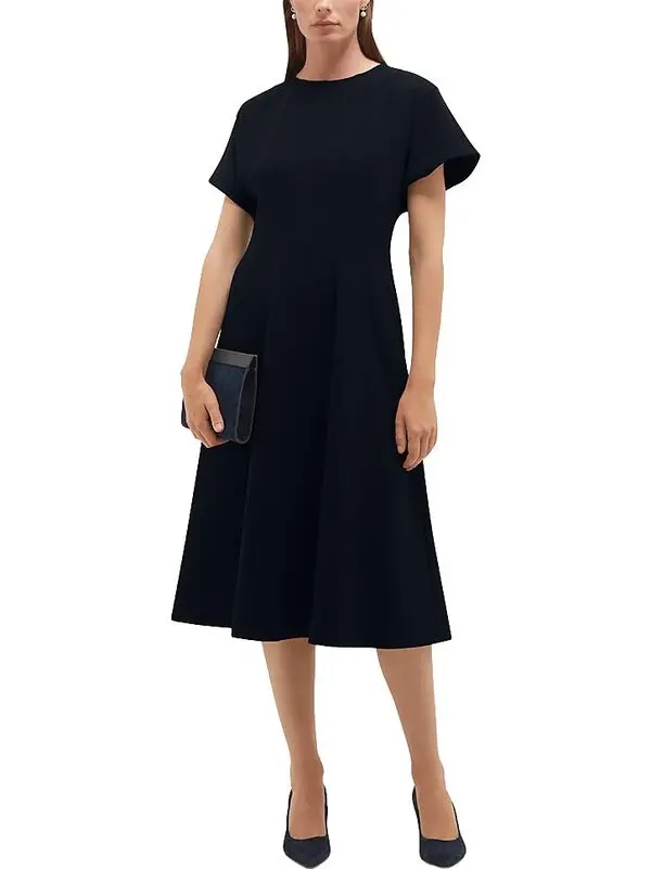 HOBBS LONDON Petites Melina Cap Sleeve Midi Dress - Navy
