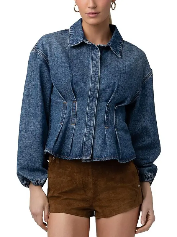 Blanknyc Cotton Denim Peplum Shirt - Off The Hook