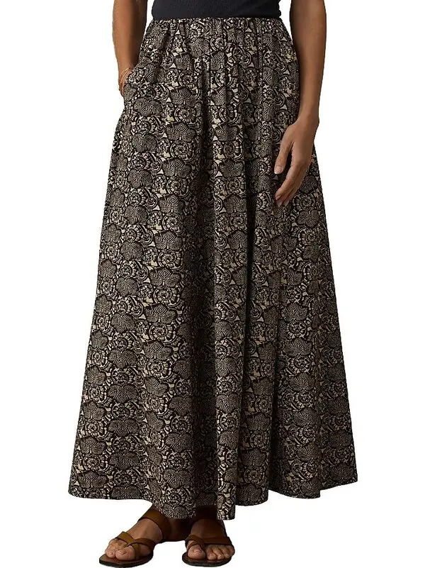 Faherty Brand Coastal Nera Printed Maxi Skirt - Night Bloom