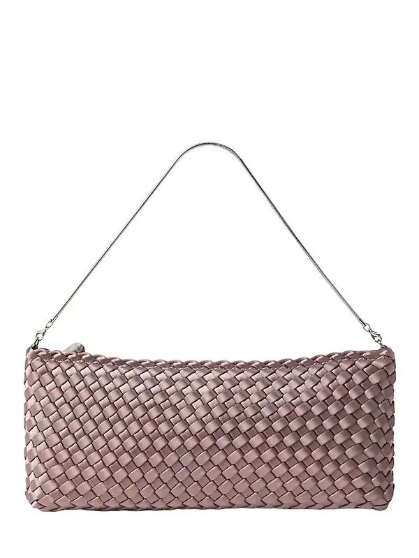 NAGHEDI Gala Woven Satin Chain Clutch - Lavender