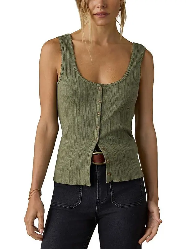 Faherty Brand Paradise Pointelle Cami Cardigan - Clover