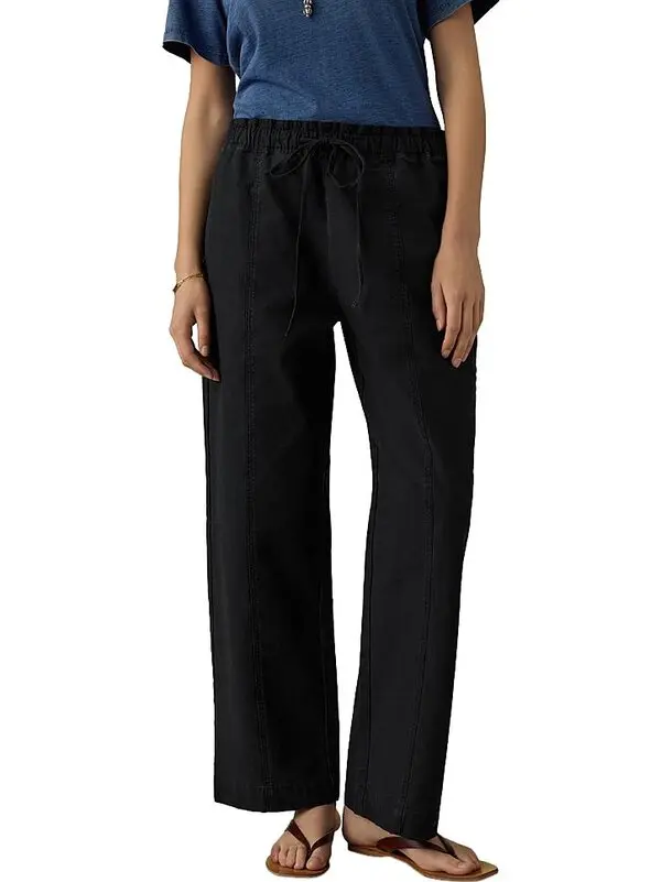 Faherty Brand Cotton Twill Drawstring Pants - Black