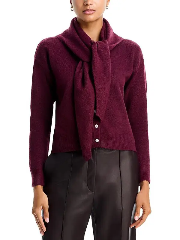 Aqua Scarf Cardigan Exclusive - Maroon