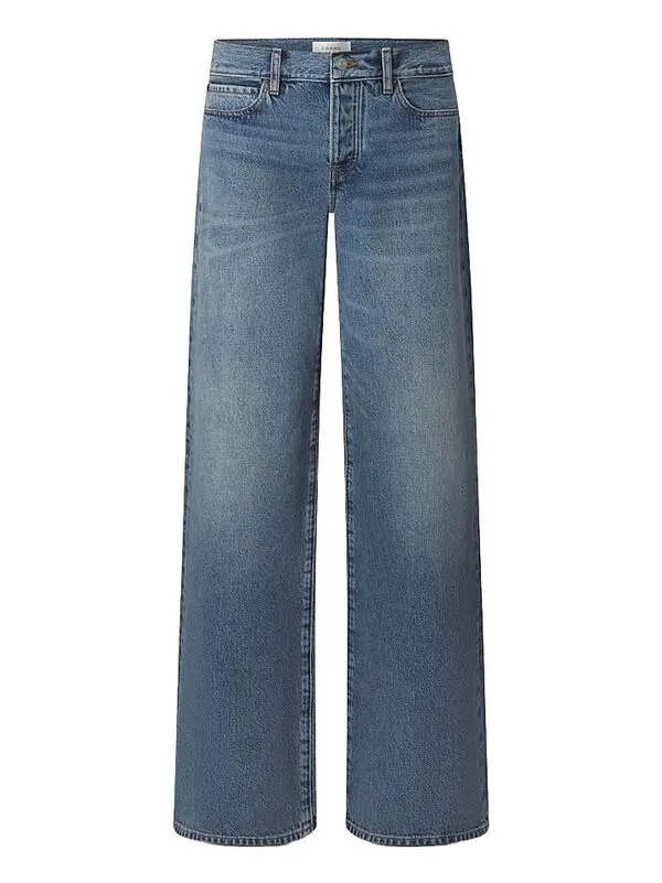 FRAME The Leo Low Rise Wide Leg Jeans - Rivage