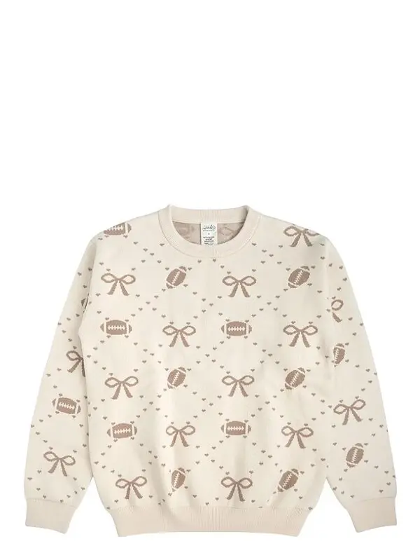 SWEET WINK Football And Bows Patterned Sweater - Multicolor
