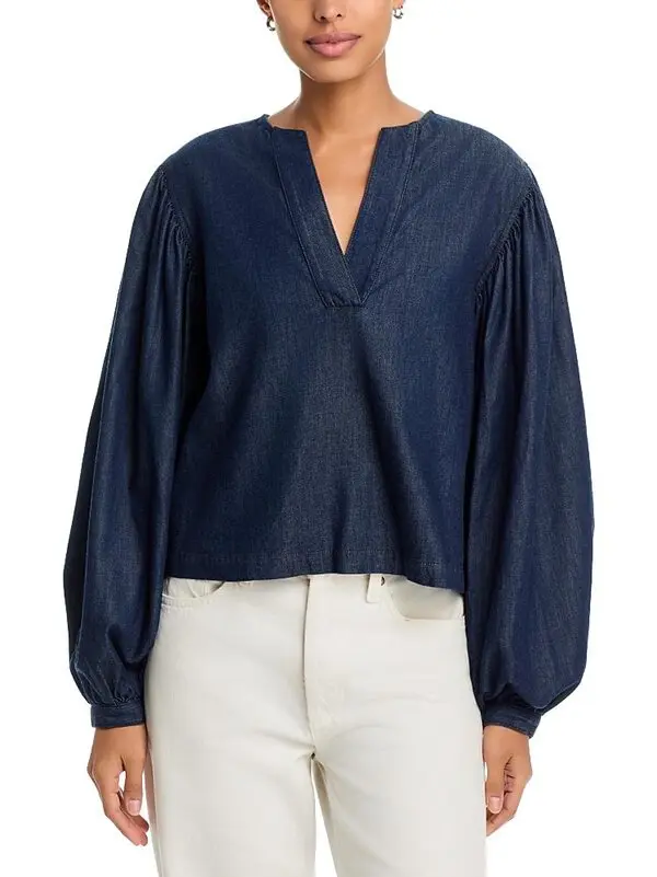 FRAME The Off Duty Long Sleeve Top - Rinse