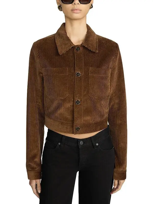 FRAME The Small Corduroy Cropped Jacket - Hazelnut