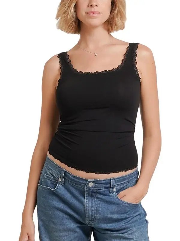 NOM MATERNITY Lacey Maternity Tank - Black