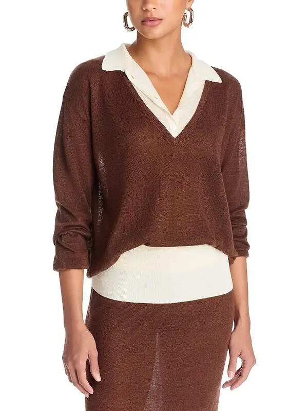 AYA MUSE Eirae Linen Blend Top - Pecan