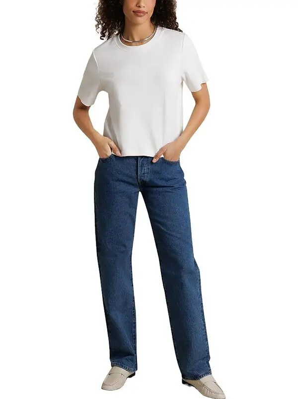PERFECTWHITETEE Cotton Stretch Heavy Jersey Tee - White