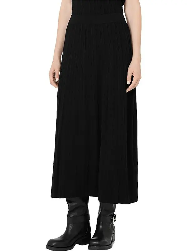 Max Mara Pleated Midi Skirt - Black