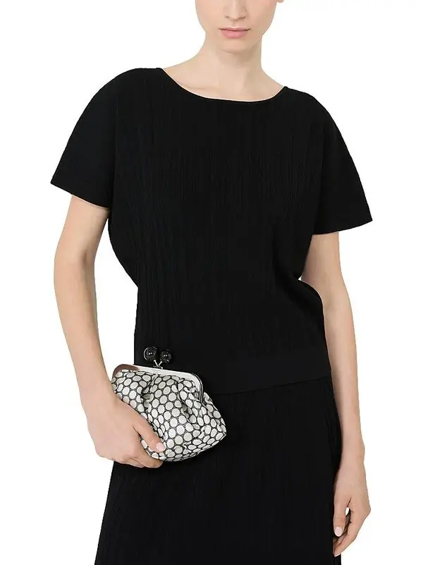 Max Mara Short Sleeve Ribbed Sweater - Black