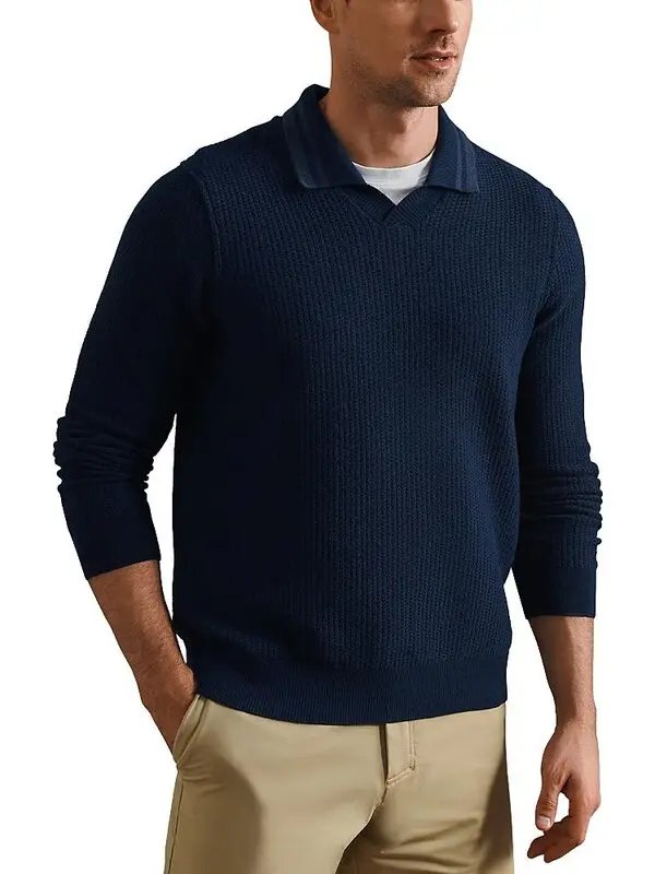 RHONE Back Nine Knit Polo Shirt - True Navy
