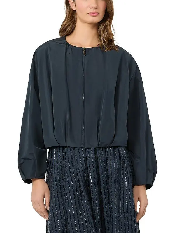 Max Mara Gathered Boxy Jacket - Navy