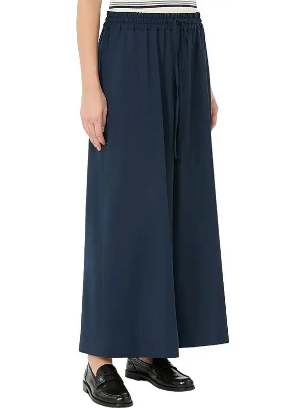 Max Mara Cropped Wool Trousers - Navy