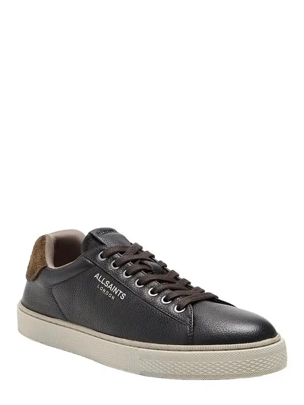 ALLSAINTS Tucker Leather & Suede Low Top Sneakers - Dark Brown