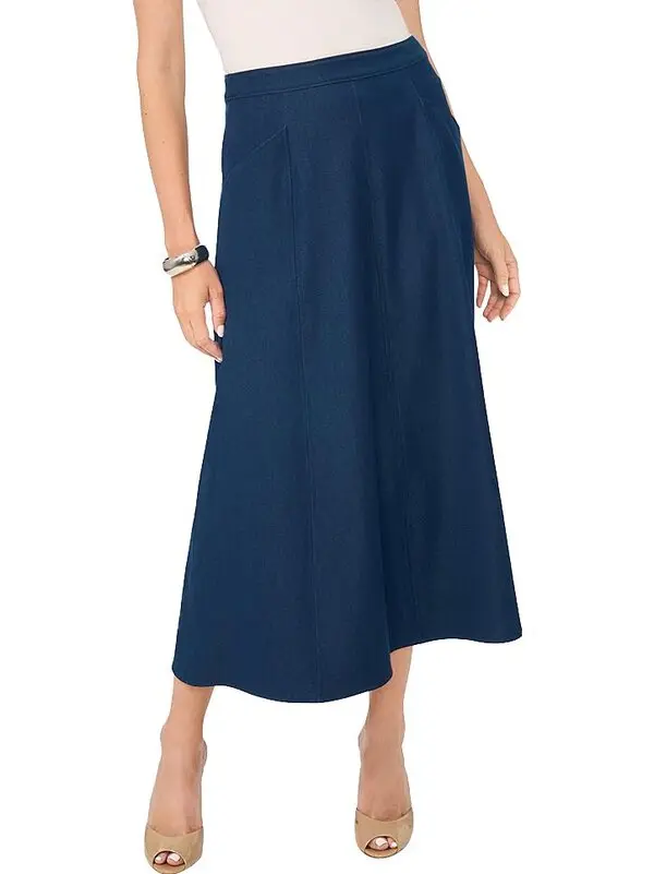 Vince Camuto Seamed A-line Denim Skirt - Indigo