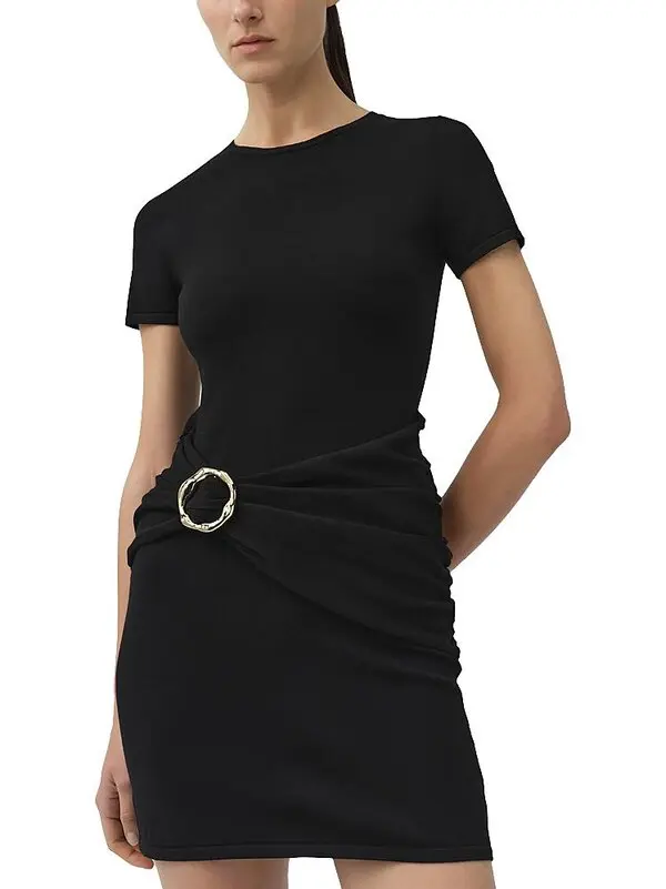 Simkhai Leni Short Sleeve Mini Dress - Black