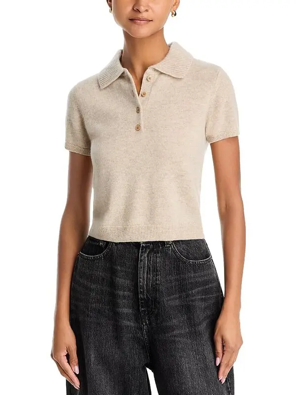 Simkhai Twila Cashmere Polo Sweater - Stone