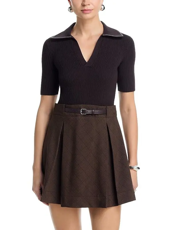 Simkhai Solvane Ribbed Mini Dress - Dark Chocolate