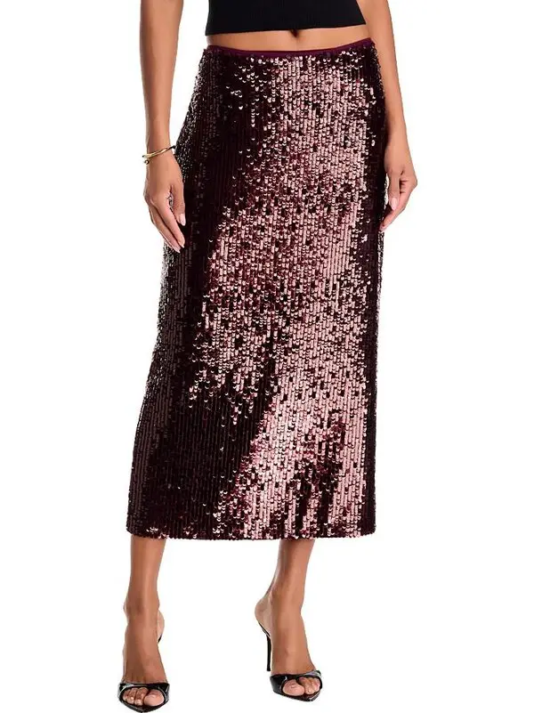 Simkhai Sequin Midi Skirt - Fig