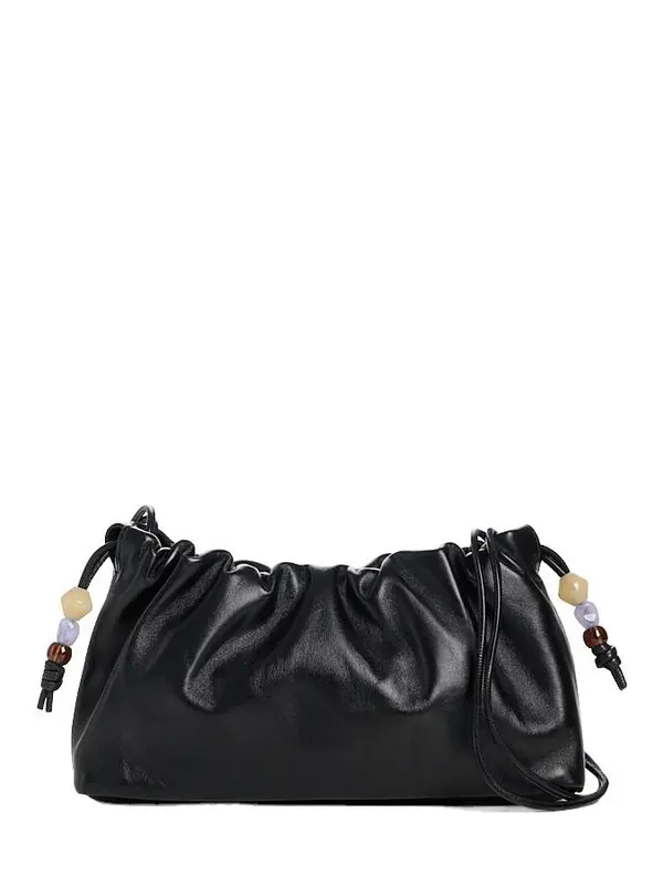 REFORMATION Solene Small Leather Pouch Shoulder Bag - Black
