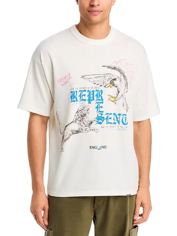 REPRESENT Enemy Relaxed Fit Graphic Tee - Flat White